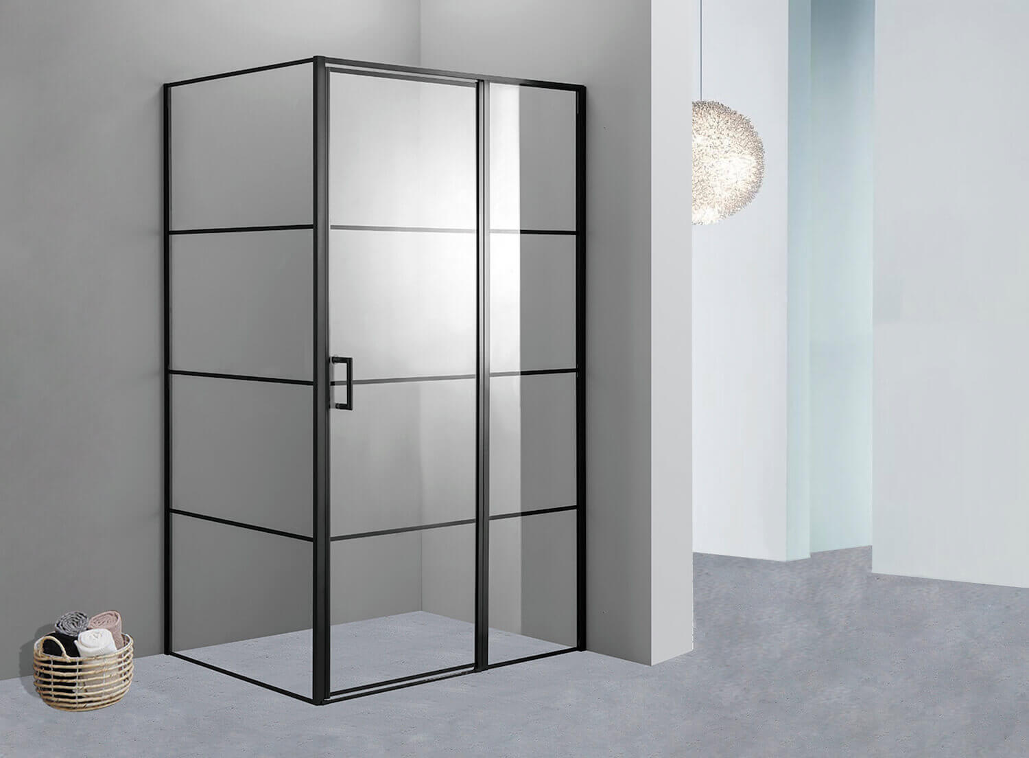 Black pivot shower enclosure 7017 - conric