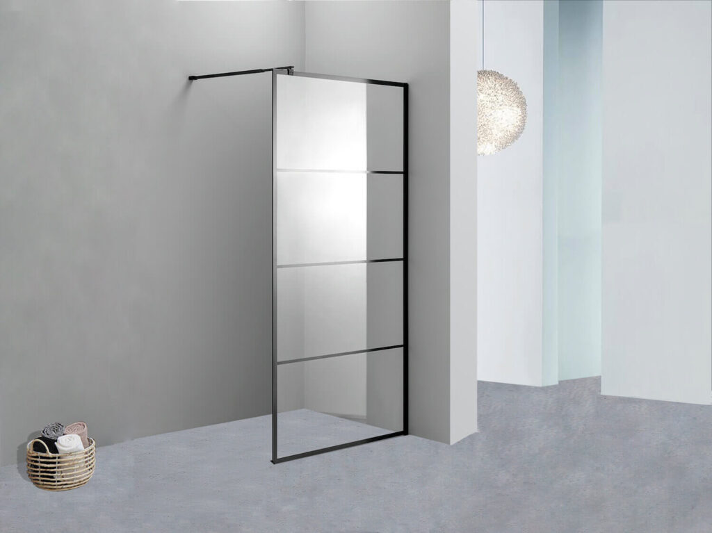 Black walk in shower screen 7153 - conric